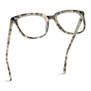 wearme pro - square rectangular classic flat top women men unisex blue light glasses (cream-tortoise)