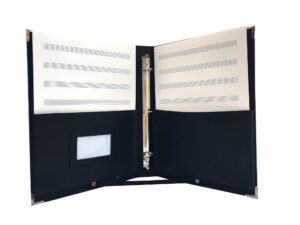 msp large music sheet piano folder 10" x 13.5" with handle and 3 rings binder large (220-black) (music folder with handle & strap)