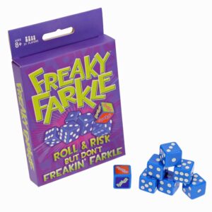 freaky farkle dice game, great for party favors, family games, stocking stuffer, travel games, and camping games, dice games for adults, fun games for family game night