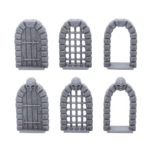 retro dungeon doors, 3d printed tabletop rpg scenery and wargame terrain for 28mm miniatures