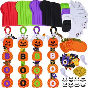 supla 8 sets halloween craft kits fall kids crafts diy halloween doorknob hanger decorations art sets foam halloween pumpkin ghost boo bat owl stickers for kids halloween classroom party activity