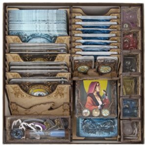 towerrex organizer for mysterium board game, mysterium hidden signs expansion, mysterium secrets and lies expansion box insert