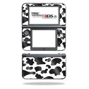 mightyskins glossy glitter skin for nintendo new 3ds xl (2015) - cow print | protective, durable high-gloss glitter finish | easy to apply, remove, and change styles | made in the usa