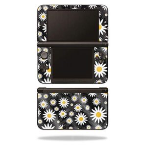 mightyskins glossy glitter skin for nintendo 3ds xl original (2012-2014) - daisies | protective, durable high-gloss glitter finish | easy to apply, remove, and change styles | made in the usa