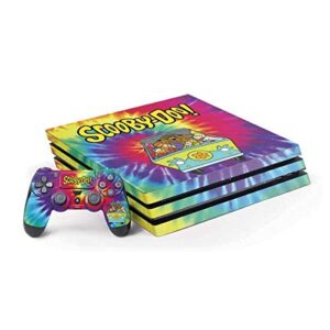 skinit decal gaming skin compatible with ps4 pro console and controller bundle - officially licensed warner bros scooby-doo tie dye design