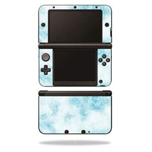 mightyskins glossy glitter skin for nintendo 3ds xl original (2012-2014) - blue marble | protective, durable high-gloss glitter finish | easy to apply, remove, and change styles | made in the usa