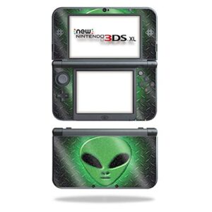 mightyskins glossy glitter skin for nintendo new 3ds xl (2015) - alien invasion | protective, durable high-gloss glitter finish | easy to apply, remove, and change styles | made in the usa