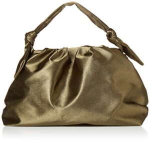 the drop women's @lucyswhims satin knotted handle bag, capers, one size