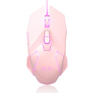 magegee g10 gaming mouse wired, 7 colors breathing led backlit gaming mouse, 6 adjustable speeds, ergonomic optical computer mouse with 7 buttons for windows pc gamers