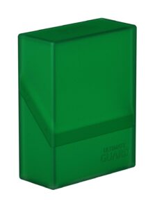 ultimate guard boulder 40+, deck case for 40 double-sleeved tcg cards, emerald, secure & durable storage for trading card games, soft-touch finish