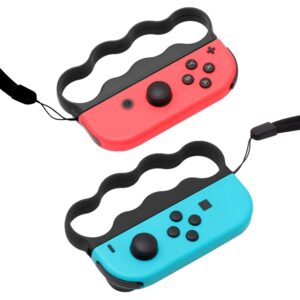 grips for fitness boxing switch, controller accessories compatible with nintendo switch sports and switch boxing game, 2 packs (blue and red)