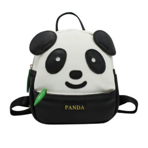 mingseecess womens cute panda pattern backpack purse pu leather travel bag small casual shoulder daypack