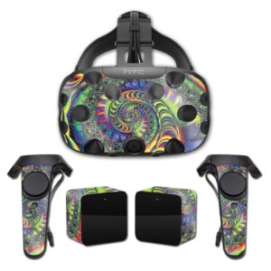 mightyskins glossy glitter skin for htc vive full coverage - acid | protective, durable high-gloss glitter finish | easy to apply, remove, and change styles | made in the usa