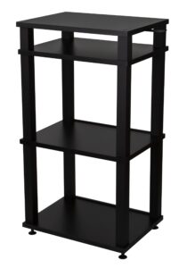 andover audio spinstand rack for records and audio components - metal-reinforced, holds 150 lps, optimum height & storage space, ideal for turntables, vinyl, spinbase, and hi-fi systems - black