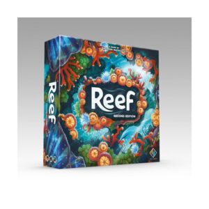 reef board game (second edition) - grow your coral reef with colors and patterns, fun family strategy game for kids and adults, ages 8+, 2-4 players, 30-45 minute playtime, made by plan b games