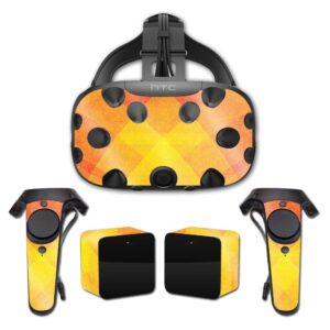 mightyskins glossy glitter skin for htc vive full coverage - orange texture | protective, durable high-gloss glitter finish | easy to apply, remove, and change styles | made in the usa