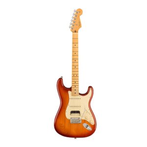 fender 6 string solid-body electric guitar, right, sienna sunburst (0113902747)