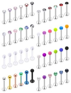 scerring 16g lip rings labret monroe lip rings nail tragus helix cartilage earrings studs ring medusa piercing jewelry retainer 10mm 48pcs