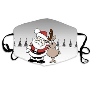 walsent 1pc unisex adults cartoon christmas santa adjustable face bandanas protective for xmas stay safe, reusable and breathable