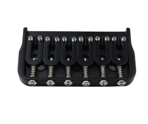 guyker 6 string guitar fixed bridge – metal hardtail bridges replacement part for electric guitar (black)