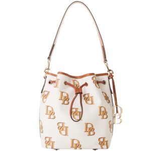 dooney & bourke handbag, monogram drawstring - beige