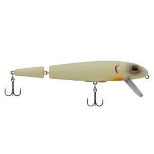 berkley surge shad jointed topwater fishing lure, bone, 2/3 oz, 130mm topwater, jointed tail for exaggerated wobbling action, equipped with fusion19 hook