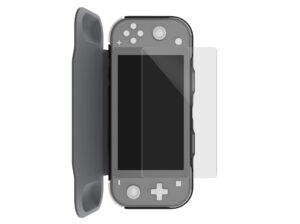 surge nintendo switch lite flip cover case - grey - nintendo switch