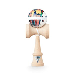 krom - kendama toy noia 4 - original - high wood quality - extra strong - for beginner and pro - gift pack : extra string + stickers