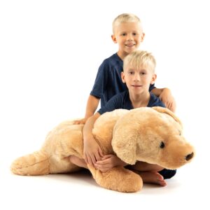 rb royal brooks giant stuffed animal dog, dog stuffed animals, stuffed dog body pillow for kids, big stuffed animal plush, large stuffed dog, huge stuffed animals, large plush dog, 35x15in, brown