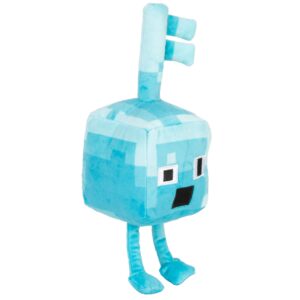 jinx minecraft dungeons happy explorer diamond key golem plush stuffed toy, blue, 7" tall