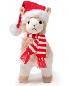 bearington holly the holiday llama christmas plush, 10 inch llama stuffed animal, ideal christmas llama gift for toddlers, kids & teens