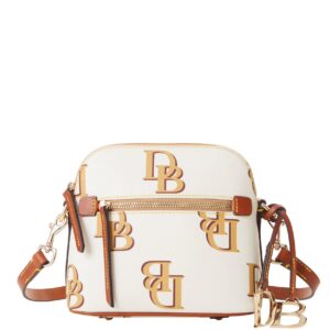 dooney & bourke handbag, monogram domed crossbody - beige