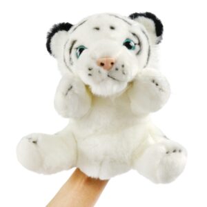 specialyou tiger hand puppet jungle friends plush animals toy for imaginative play, storytelling, teaching, preschool & role-play, 8’’