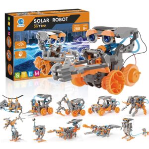 ciro stem projects solar robot toys, 11-in-1 education science experiment kits for kids ages 8-12, 288 pieces building set