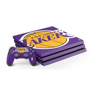 skinit decal gaming skin compatible with ps4 pro console and controller bundle - officially licensed nba los angeles lakers large logo design