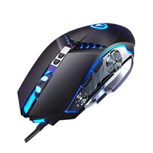 silent gaming mice mice portable pc silent wired rgb gaming with 7 color backlight pc computer gaming mice for windows pc gamers (black) mouses portable pc office pc