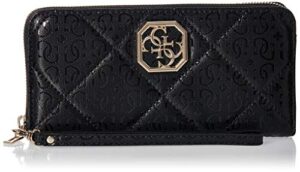 guess womens dilla large zip around wallet, black, one size us