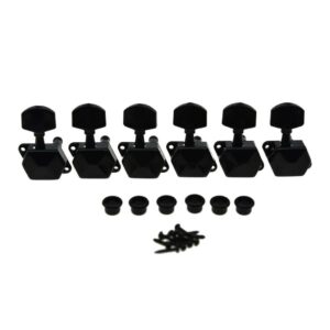 kaish 6 inline semi-closed guitar tuning keys pegs guitar tuners machine heads for electric guitars black