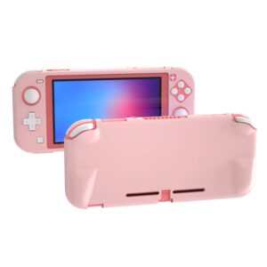 echzove comfort grip case for nintendo switch lite, protective hard case for nintendo switch lite - pink