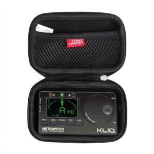 hermitshell hard travel case for kliq metropitch - metronome tuner (black)