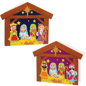 baker ross ax567 nativity scene card craft kits for kids - pack of 6, children's christmas arts, crafts and decorations