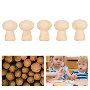 20pcs wooden peg doll unfinished mushroom head shape doll wooden mushroom figures people wooden figures for kids art and craft