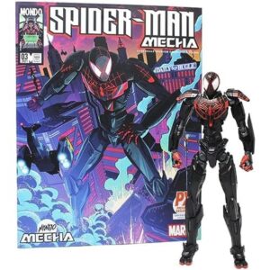 mondo tees san diego comic-con 2021 exclusive mondo mecha marvel spider-man miles morales action figure, multicolor, 25 ounce