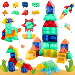 vatos magnetic building blocks 3d stem magnet tiles building toys for kids 44 pcs creativity educational cubes develop motor skills montessori sets gift for toddlers boys girls age 3 4 5 6 7+ year old