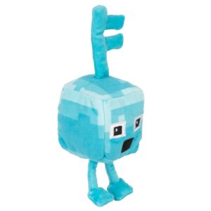 jinx minecraft dungeons mini crafter diamond surprised key golem plush stuffed toy, blue, 4.5" tall