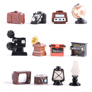 12pcs dollhouse furniture accessories decor, miniature doll house retro home appliances ornaments, mini simulated furniture models for pretend play and diorama diy