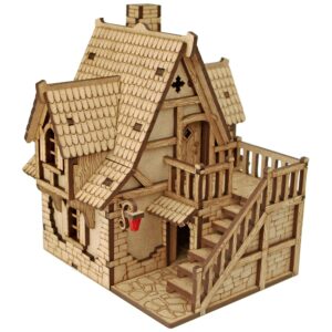 towerrex big house d&d terrain town buildings - dnd accessories for dungeons & dragons, pathfinder, warhammer, tabletop battle map grid, wargaming terrain, scenery for 25mm 32mm 28mm miniatures