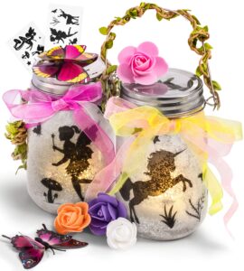 artsprk fairy lantern craft kit for girls - diy kit includes 2 complete fairy jar night light crafts for kids - great gifts for birthdays, school, parties & sleepovers