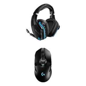 logitech g935 wireless dts:x 7.1 surround sound lightsync rgb pc gaming headset - black/blue and logitech g903 lightspeed wireless gaming mouse