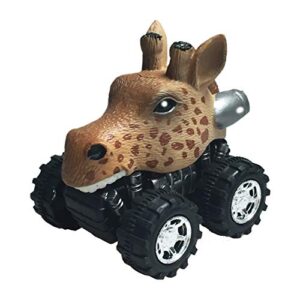 wild zoomies - giraffe from deluxebase. friction powered monster truck toys with cool animal riders, great car toys and giraffe toys for boys and girls